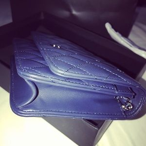 CHANEL | Bags | Chanel Woc Navy Blue Silver Chain Wallet Quilted | Poshmark